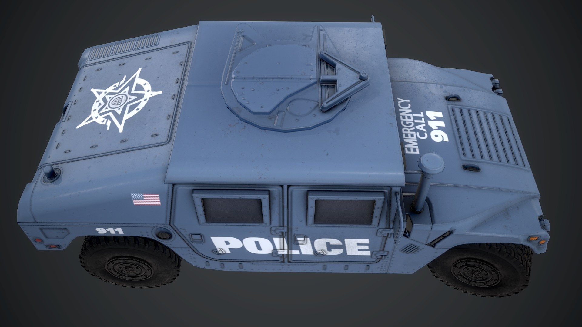 Car Military Blue Police 3D Model - TurboSquid 1421483
