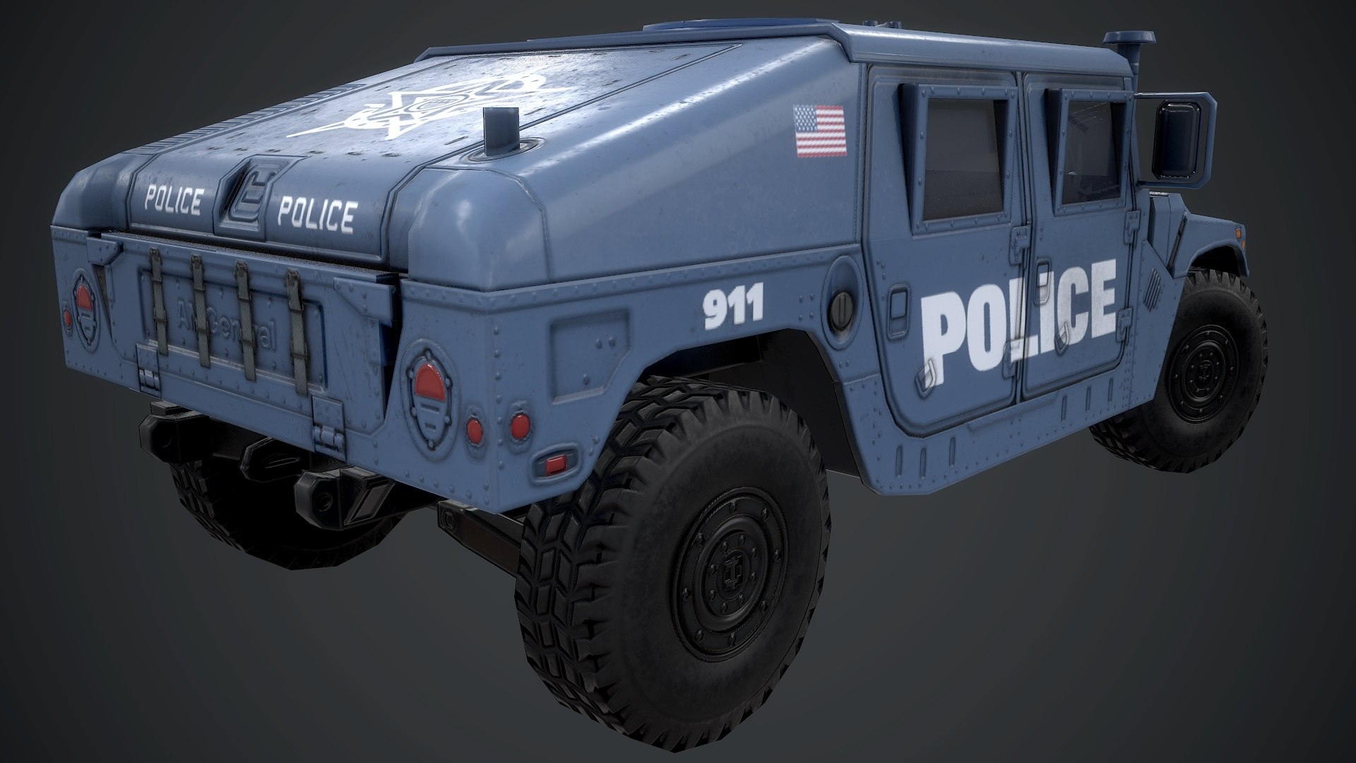 Car Military Blue Police 3D Model - TurboSquid 1421483