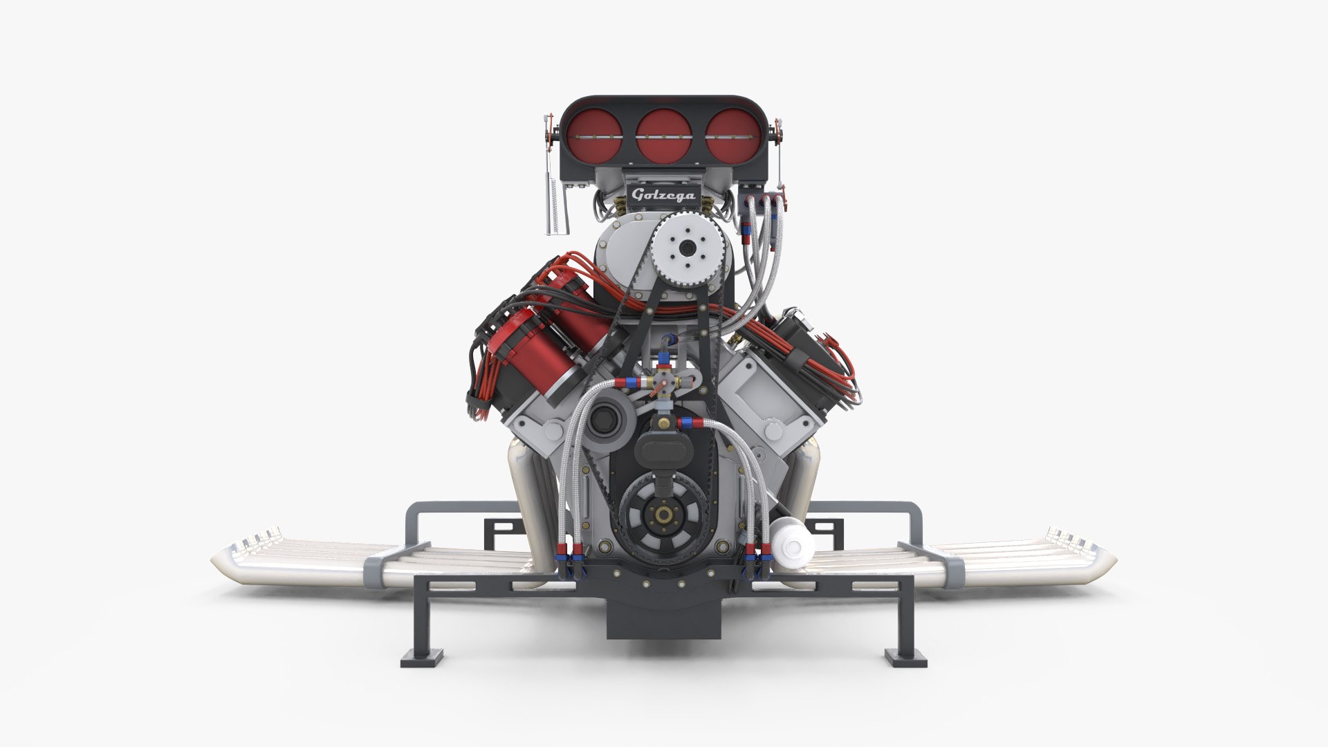3D Custom Supercharged V8 Engine - TurboSquid 2333141