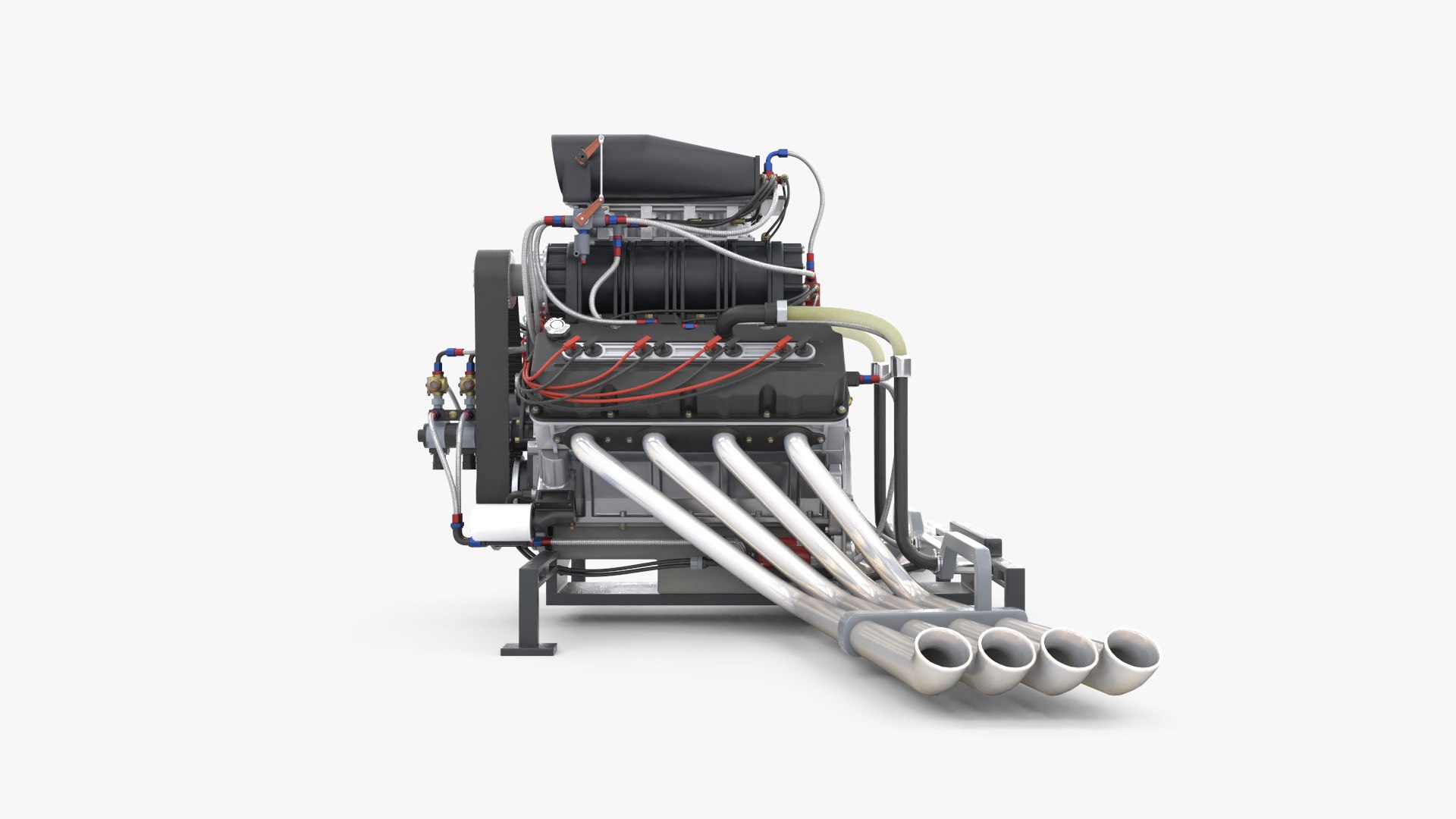 3D Custom Supercharged V8 Engine - TurboSquid 2333141