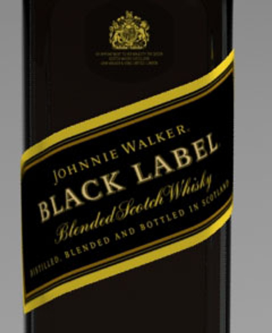 3d Johnnie Walker Black Label Bottle