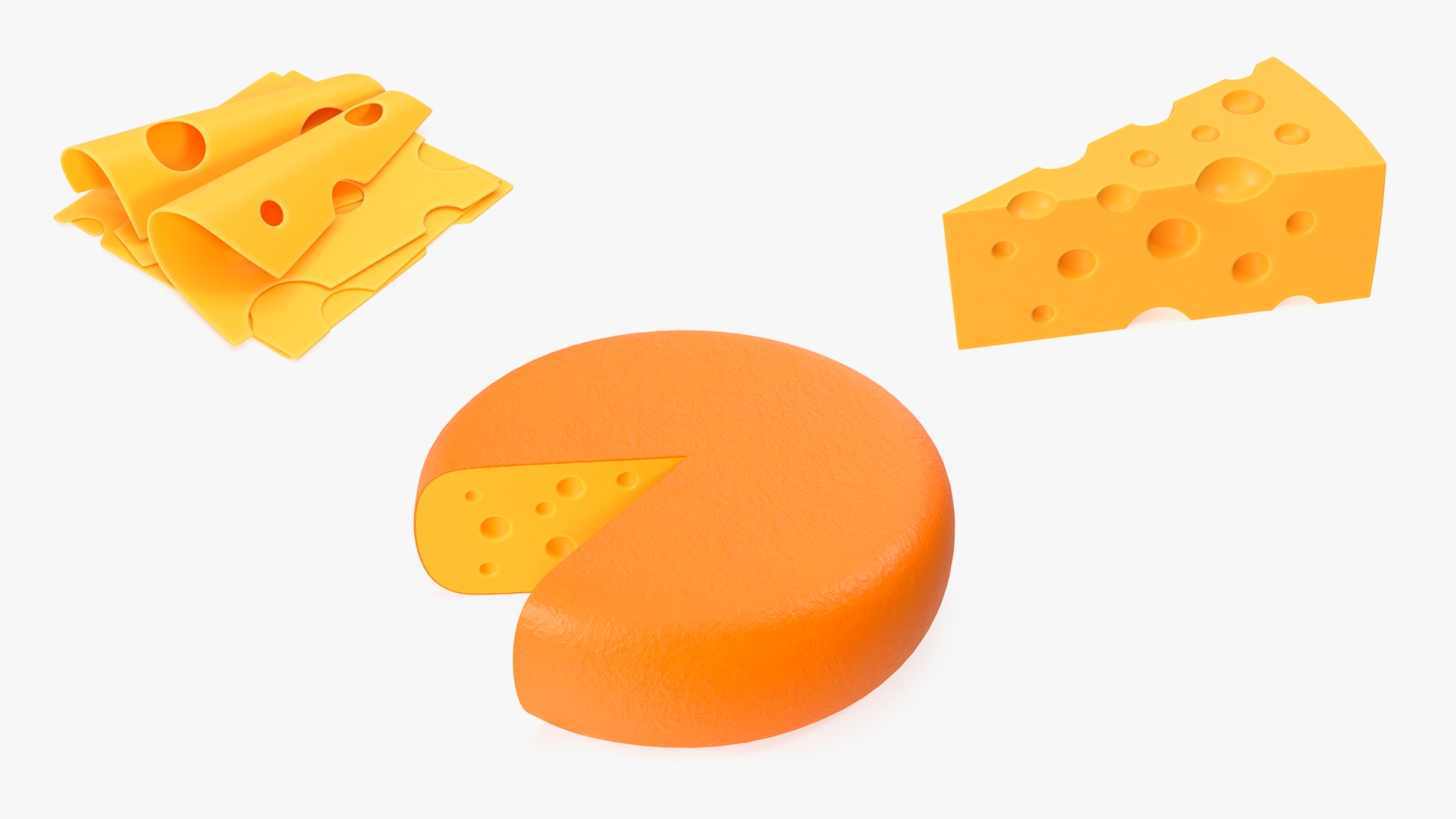 Cartoon Cheese Collection 3D model - TurboSquid 2096344