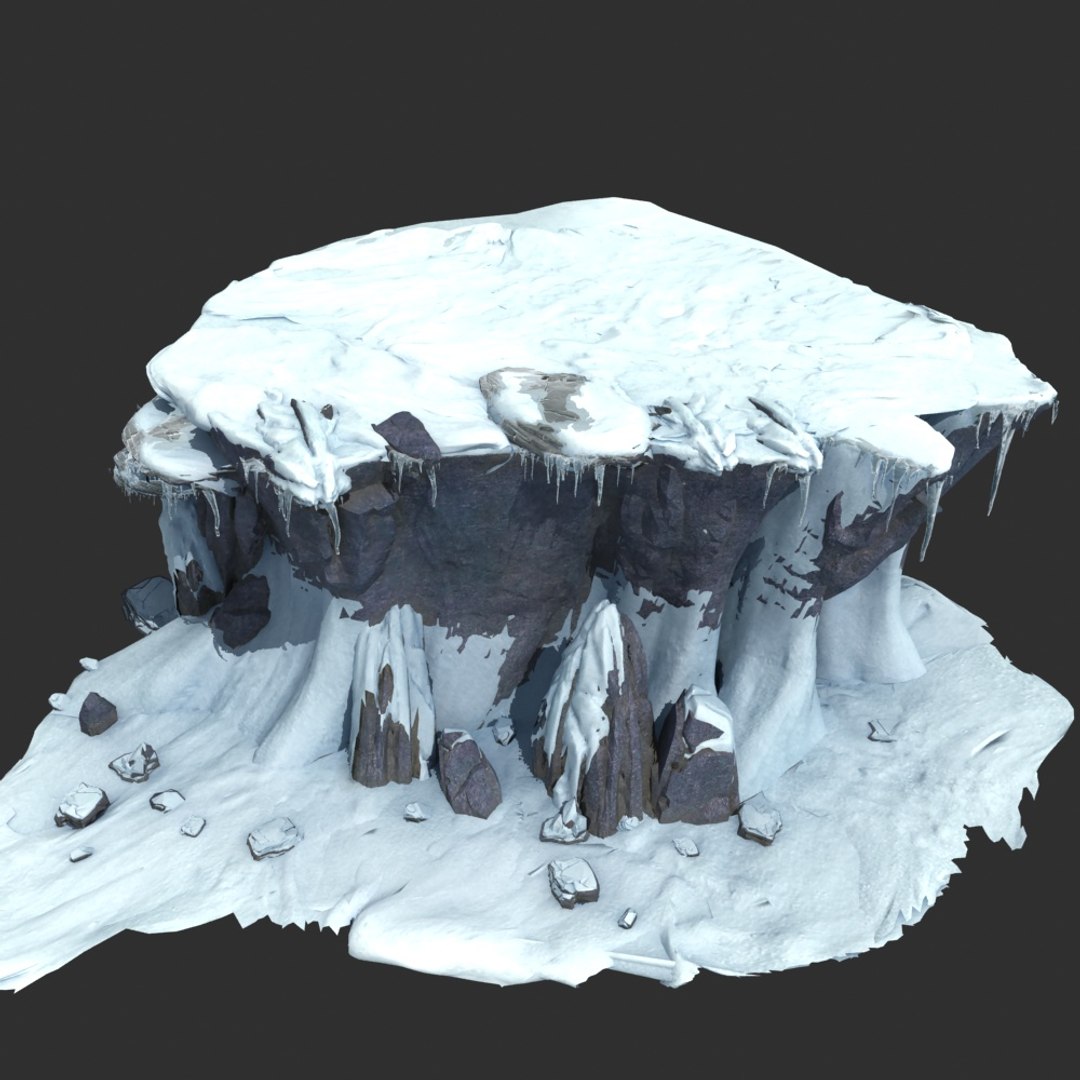 3d Model Rock Snow
