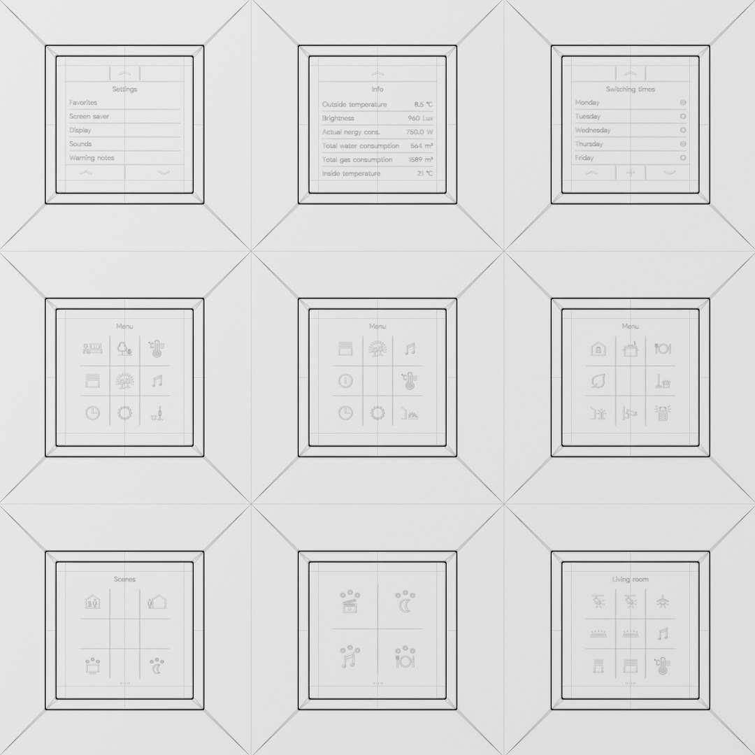 JUNG LS ZERO LS TOUCH - the smart KNX kit 54 items 3D model ...