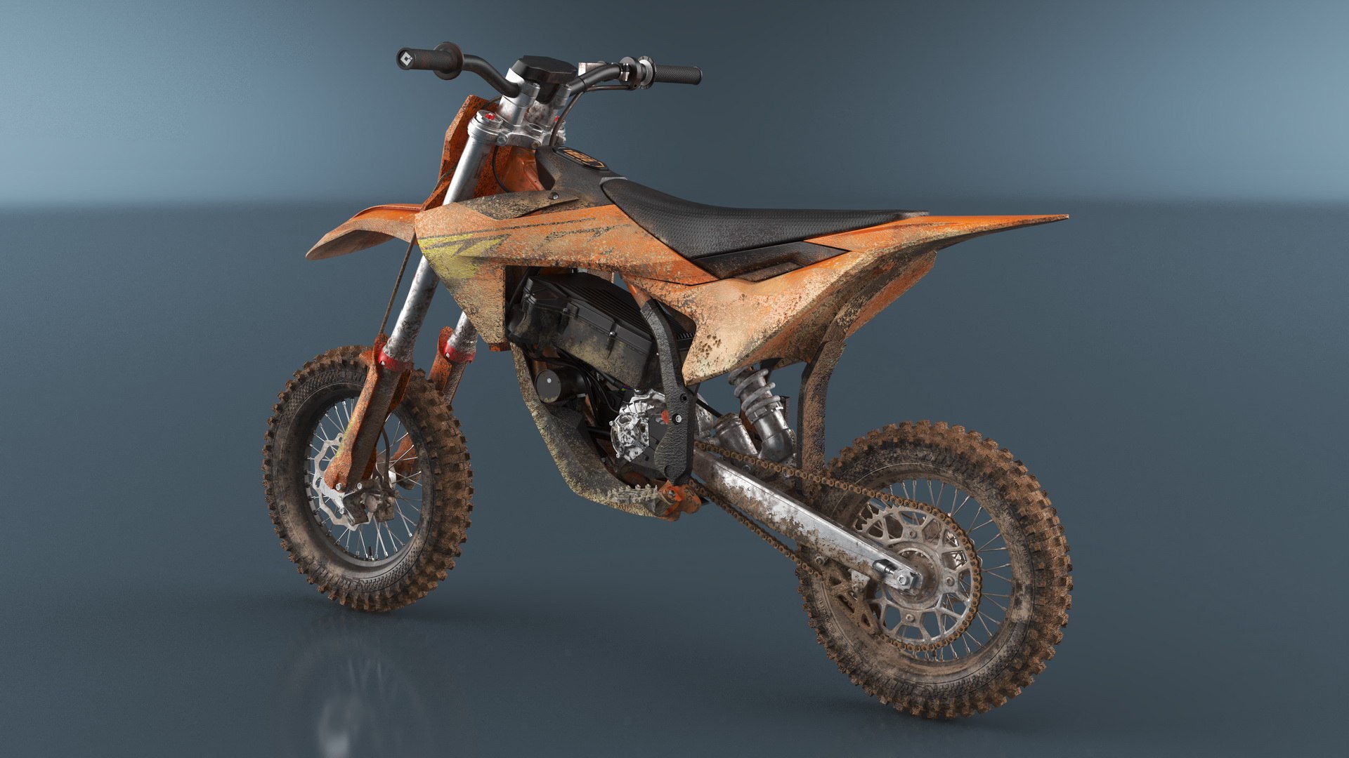 3D Mini Cross Motorcycle 2025 KTM SX-E 5 Dirty Rigged - TurboSquid 2396092