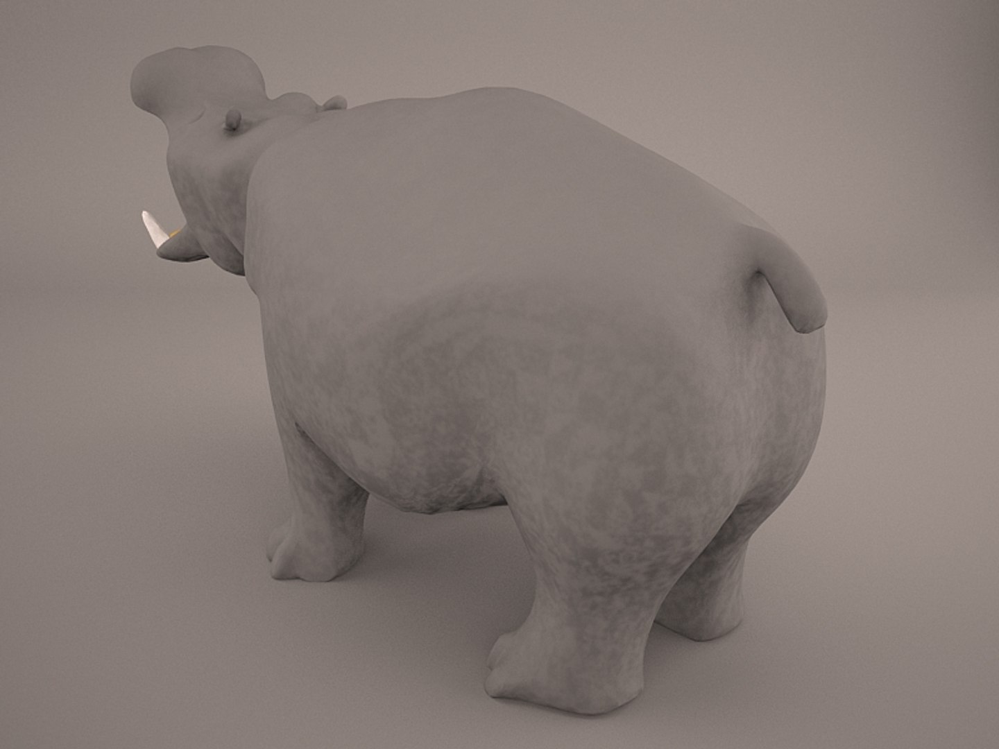3D Hippopotamus Pose 2 with Fur - TurboSquid 1759334
