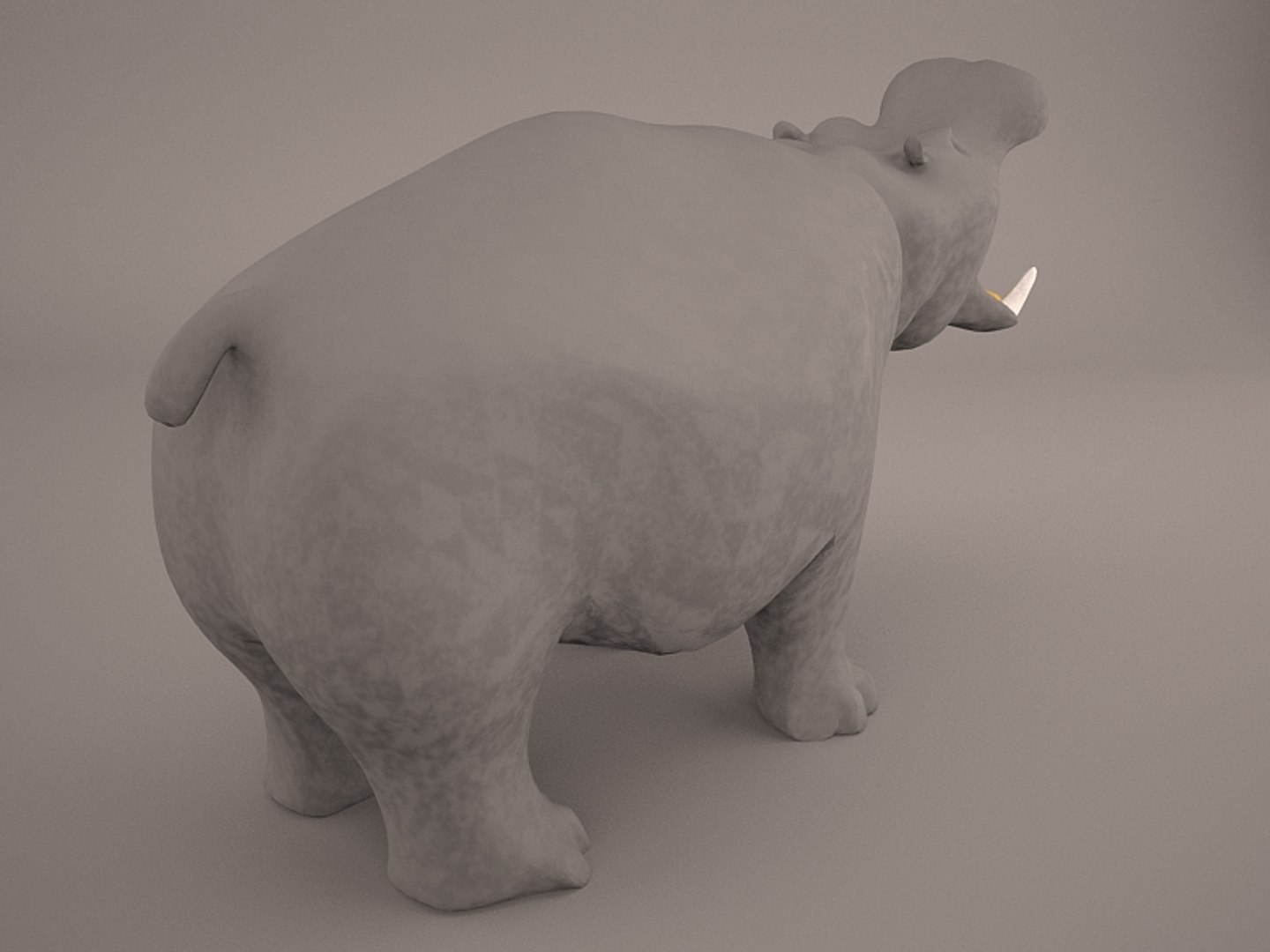 3D Hippopotamus Pose 2 with Fur - TurboSquid 1759334