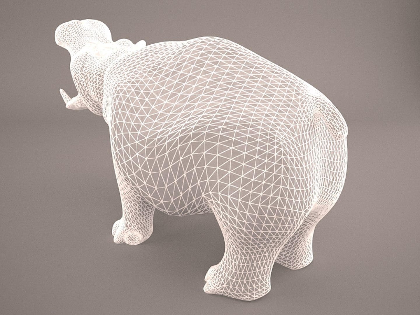 3D Hippopotamus Pose 2 with Fur - TurboSquid 1759334