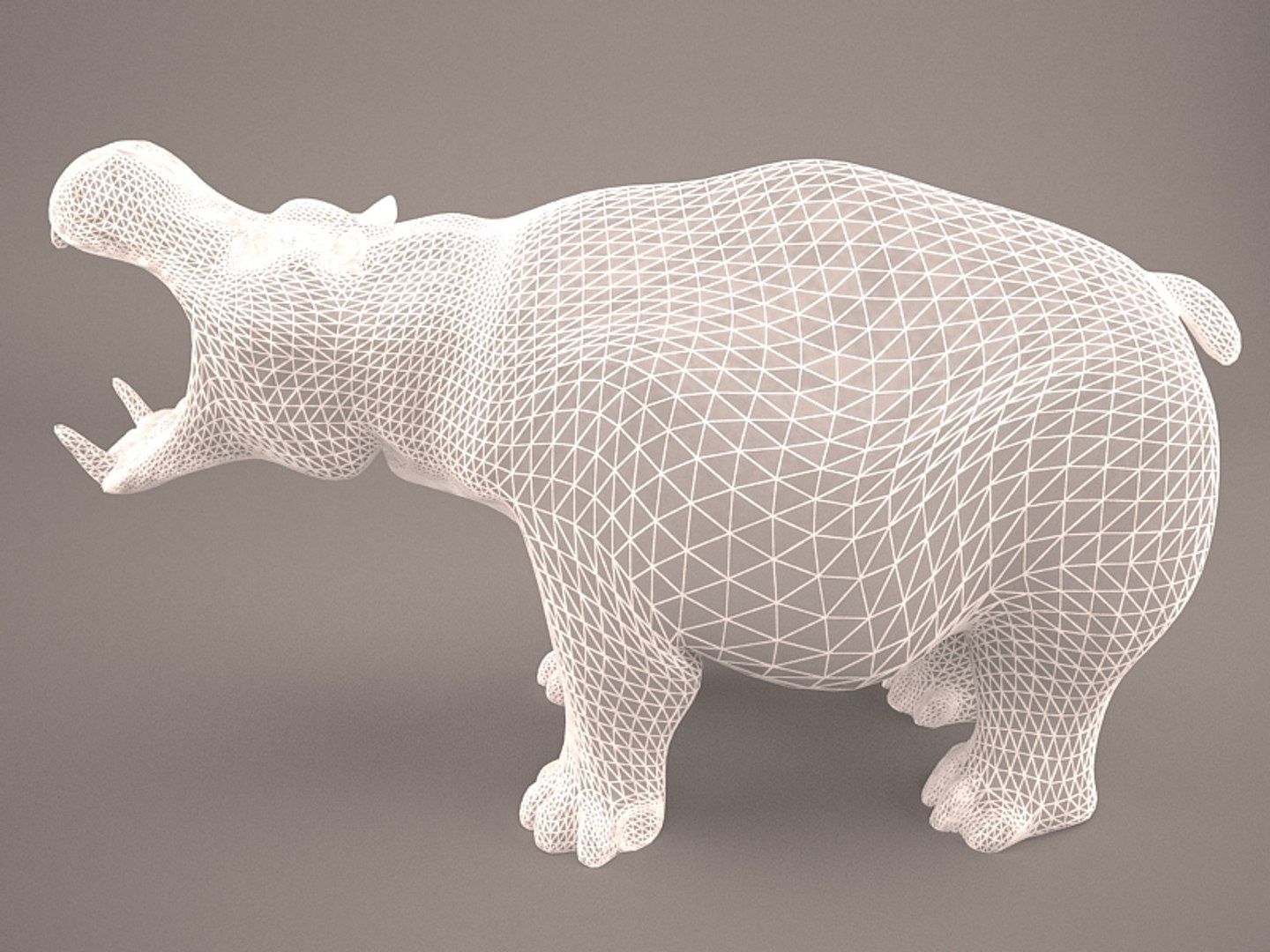 3D Hippopotamus Pose 2 with Fur - TurboSquid 1759334