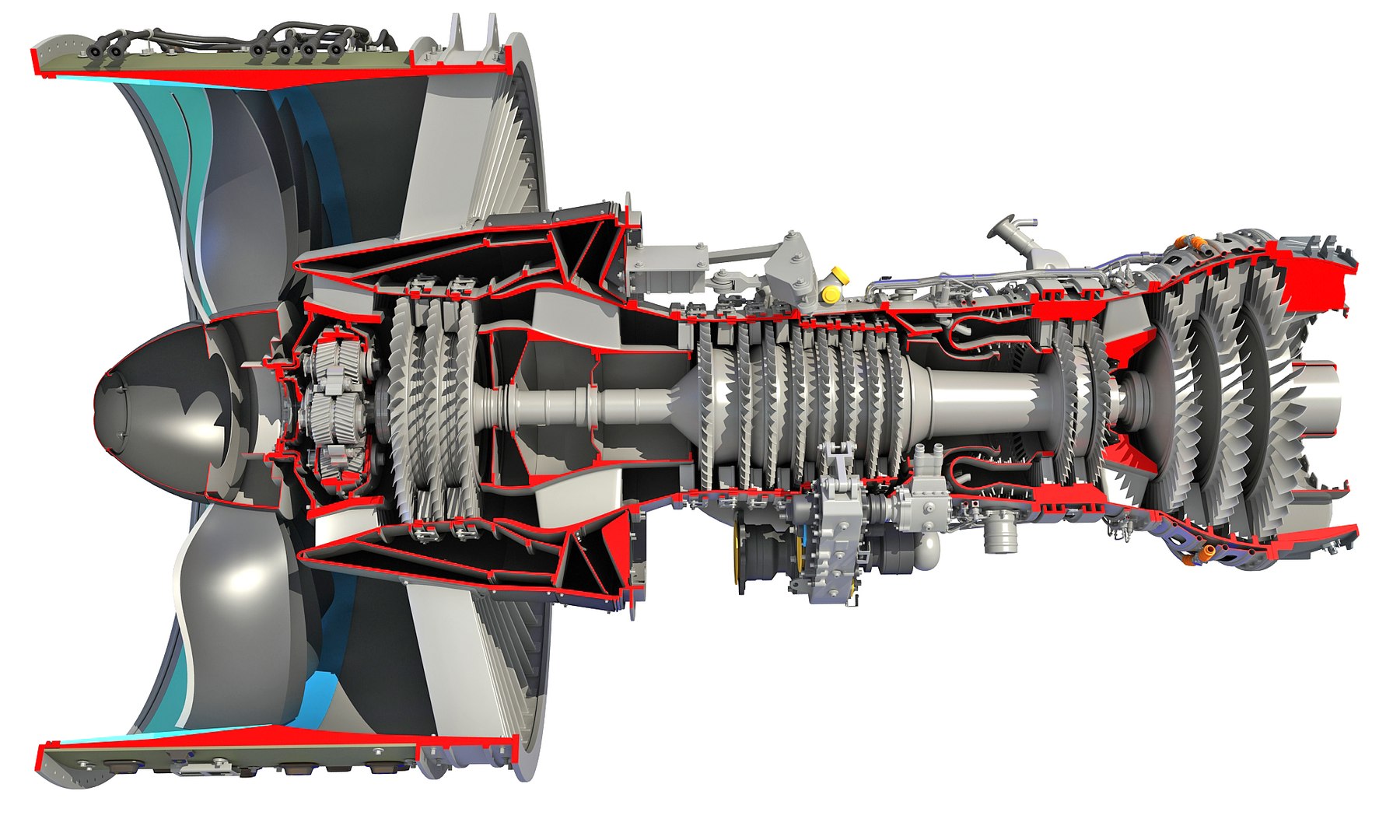 3D Cutaway Turbofan Engine - TurboSquid 1470751