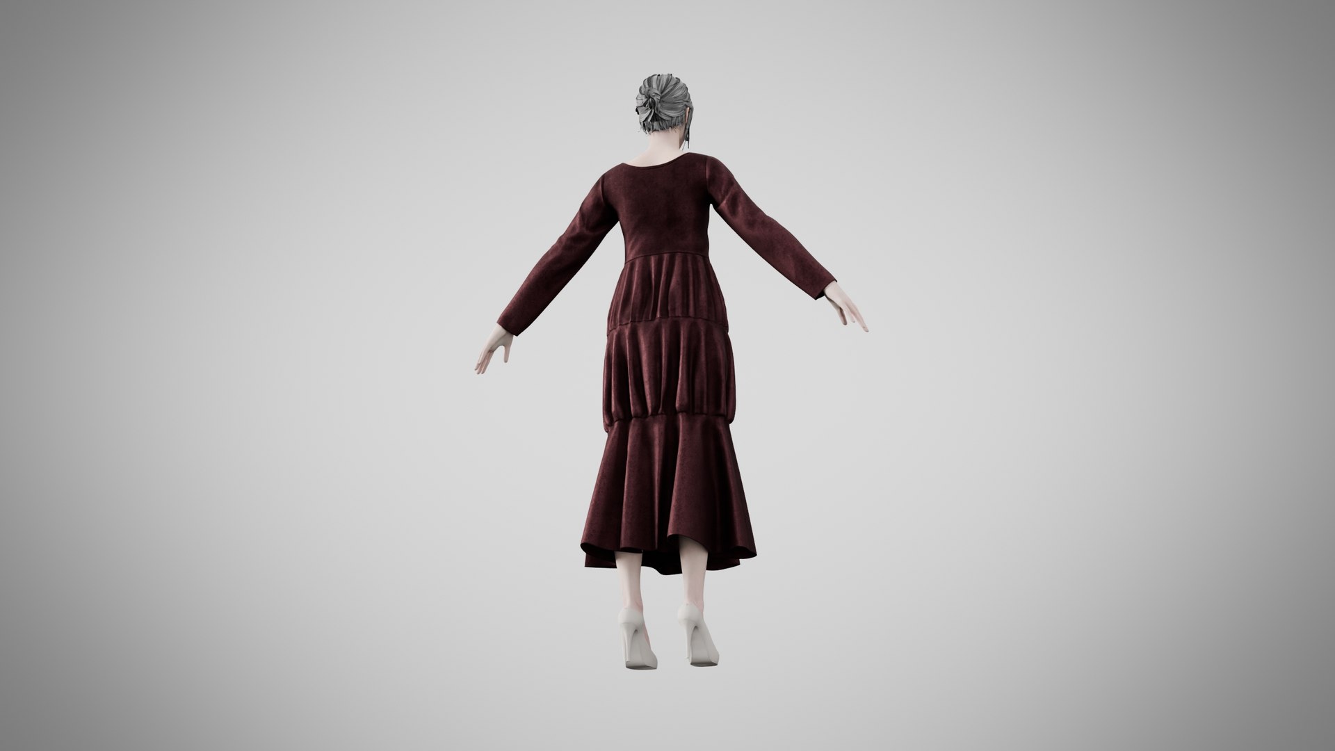 3D Dress 25 Chocolate Velvet - TurboSquid 2477934