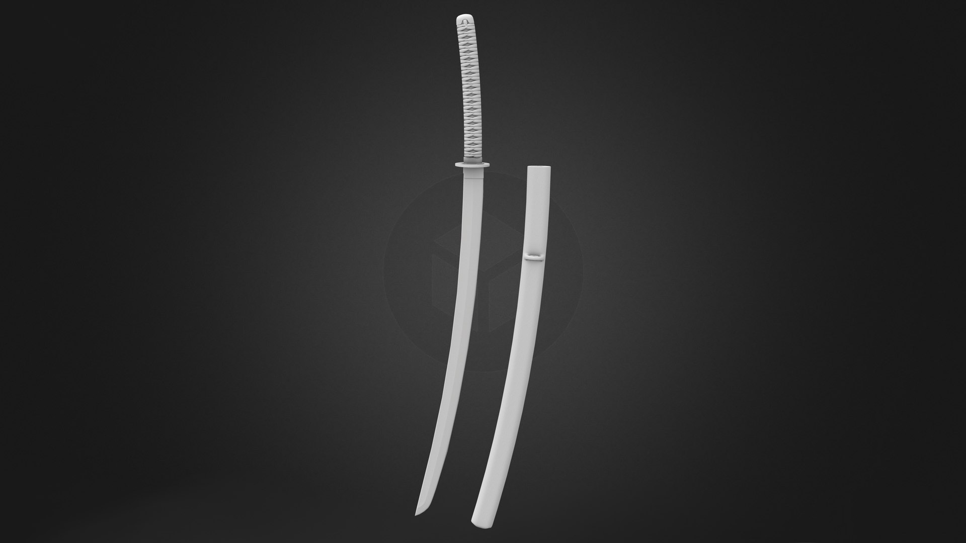 Double Hand Katana Sword And Scabbard Model - TurboSquid 2071660