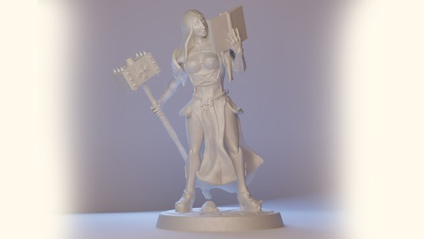 modèle 3D de Figurine imprimable DnD Priestess Base 25mm 36mm du sol ...