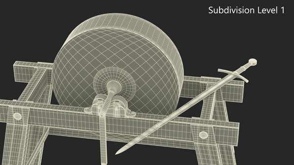 3D модель Ручной точильный круг со средневековым мечом - TurboSquid 2402943