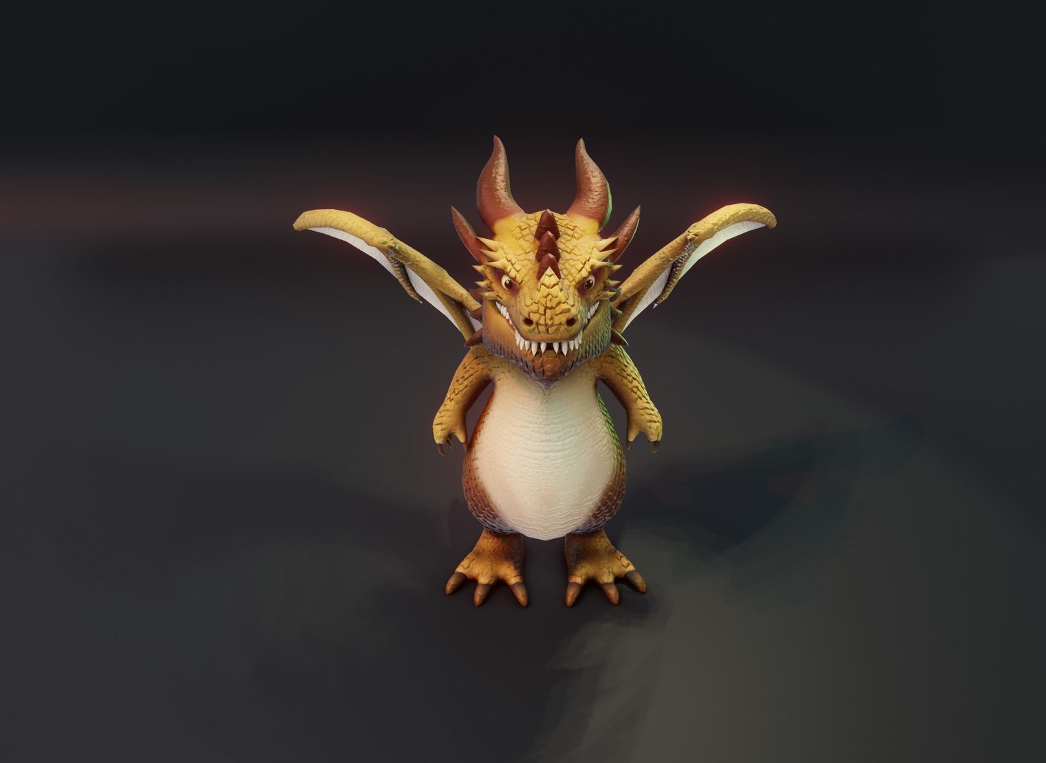 Cartoon Brown Dragon Animated Low-poly 3D model 3D - TurboSquid 2170417