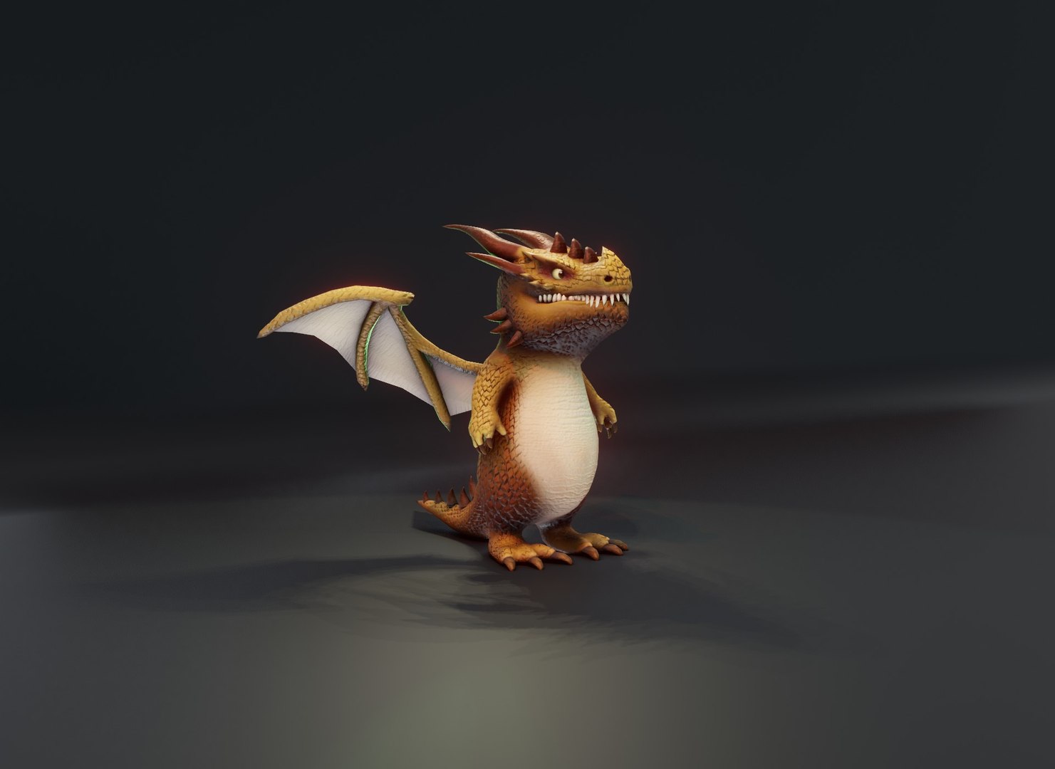 Cartoon Brown Dragon Animated Low-poly 3D model 3D - TurboSquid 2170417