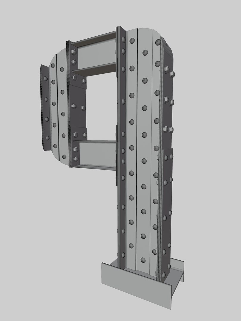 3D Steel Construction Font - Letter P - TurboSquid 1894723