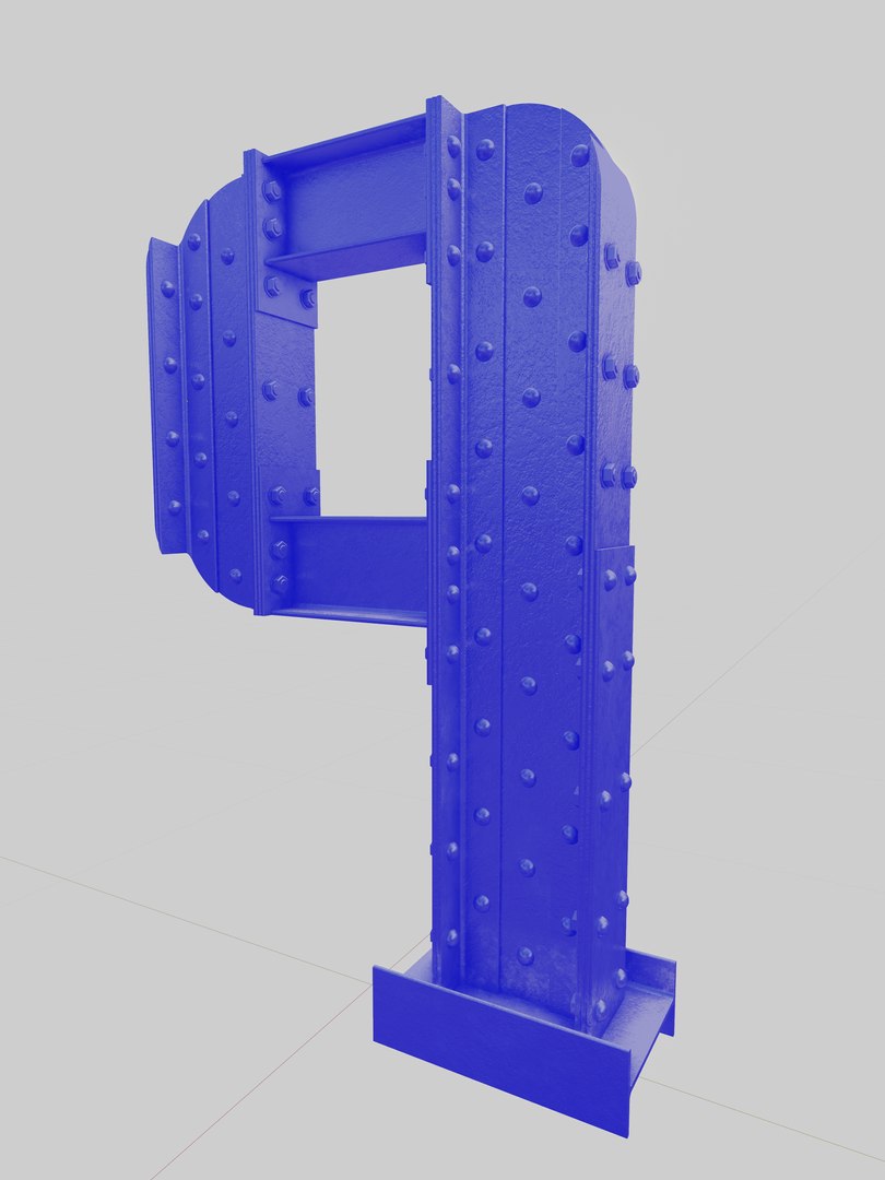 3D Steel Construction Font - Letter P - TurboSquid 1894723