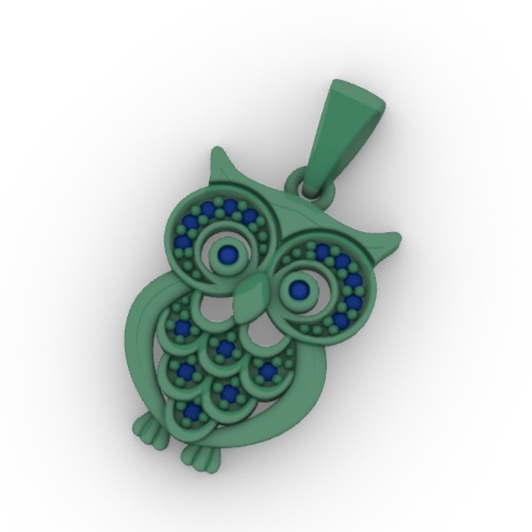 3dm stl owl necklace printable jewelry model 3D model - TurboSquid 2083427