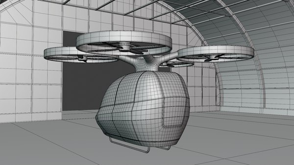 modelo 3d Hangar con drones de pasajeros - TurboSquid 2162150