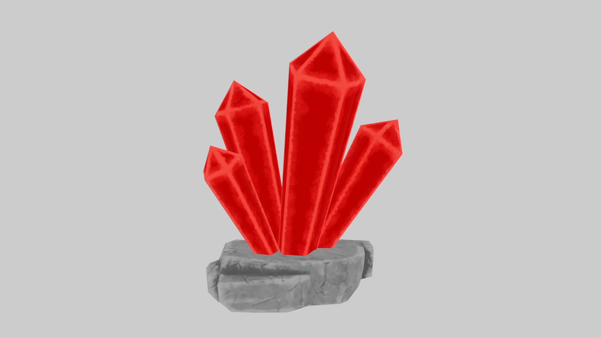 Red Stylized Rock Crystal Cluster Version 1 3D Model - TurboSquid 2124121