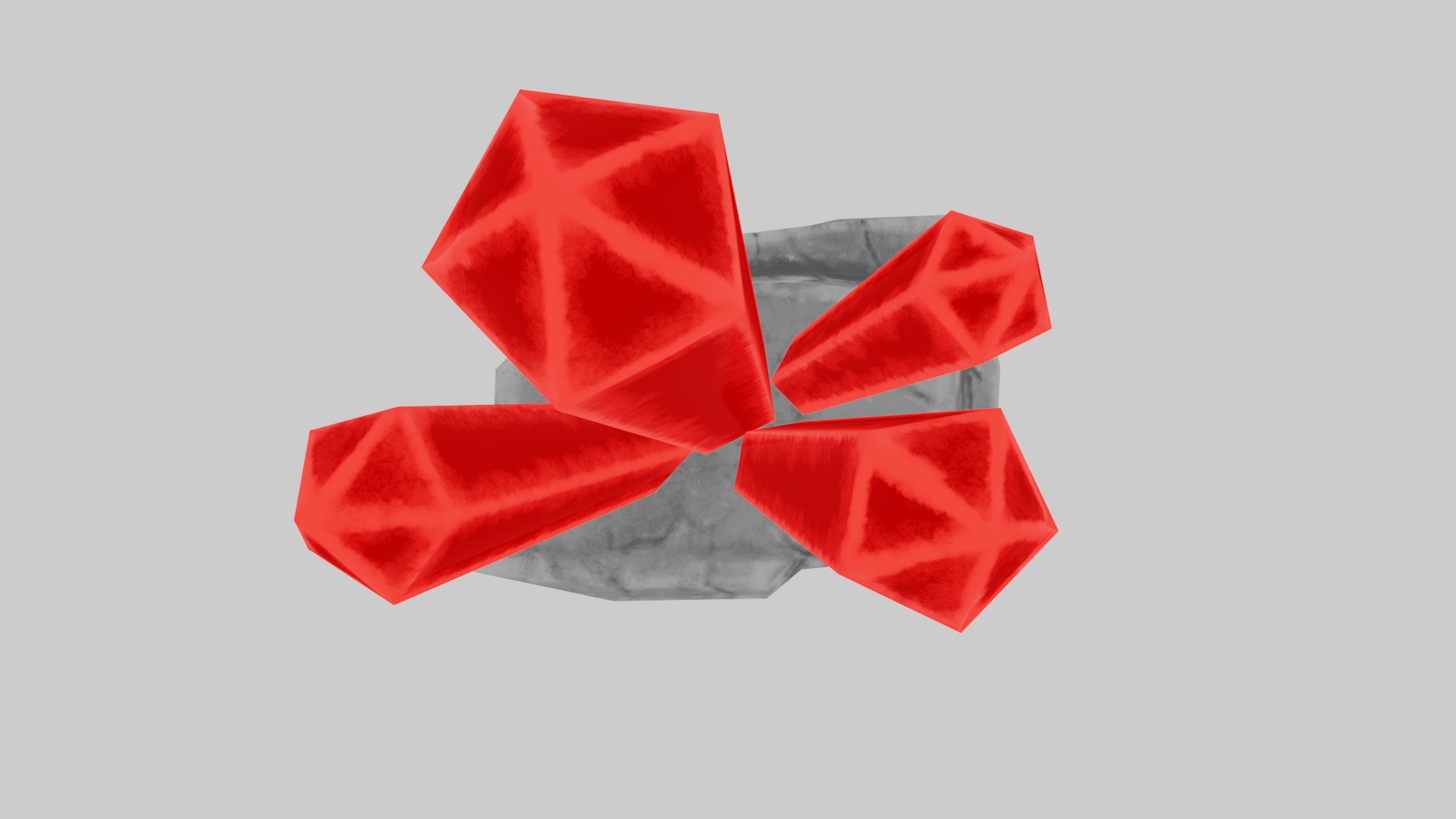 Red Stylized Rock Crystal Cluster Version 1 3D Model - TurboSquid 2124121