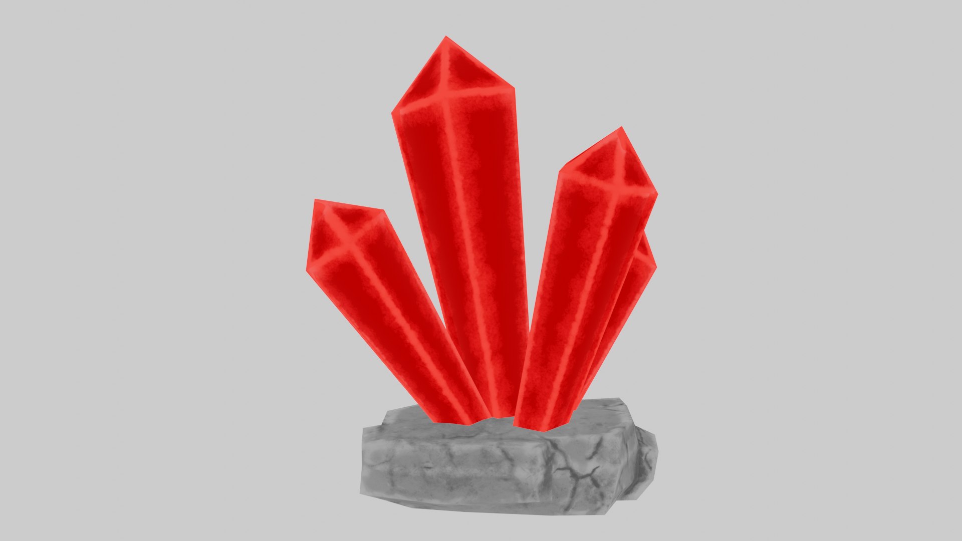 Red Stylized Rock Crystal Cluster Version 1 3D Model - TurboSquid 2124121