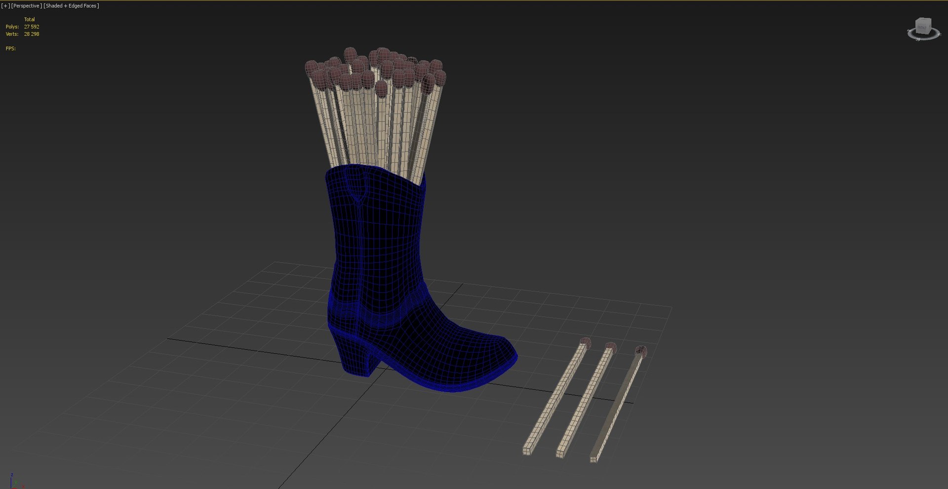 Ceramic Boot With Matches 3D - TurboSquid 2149947