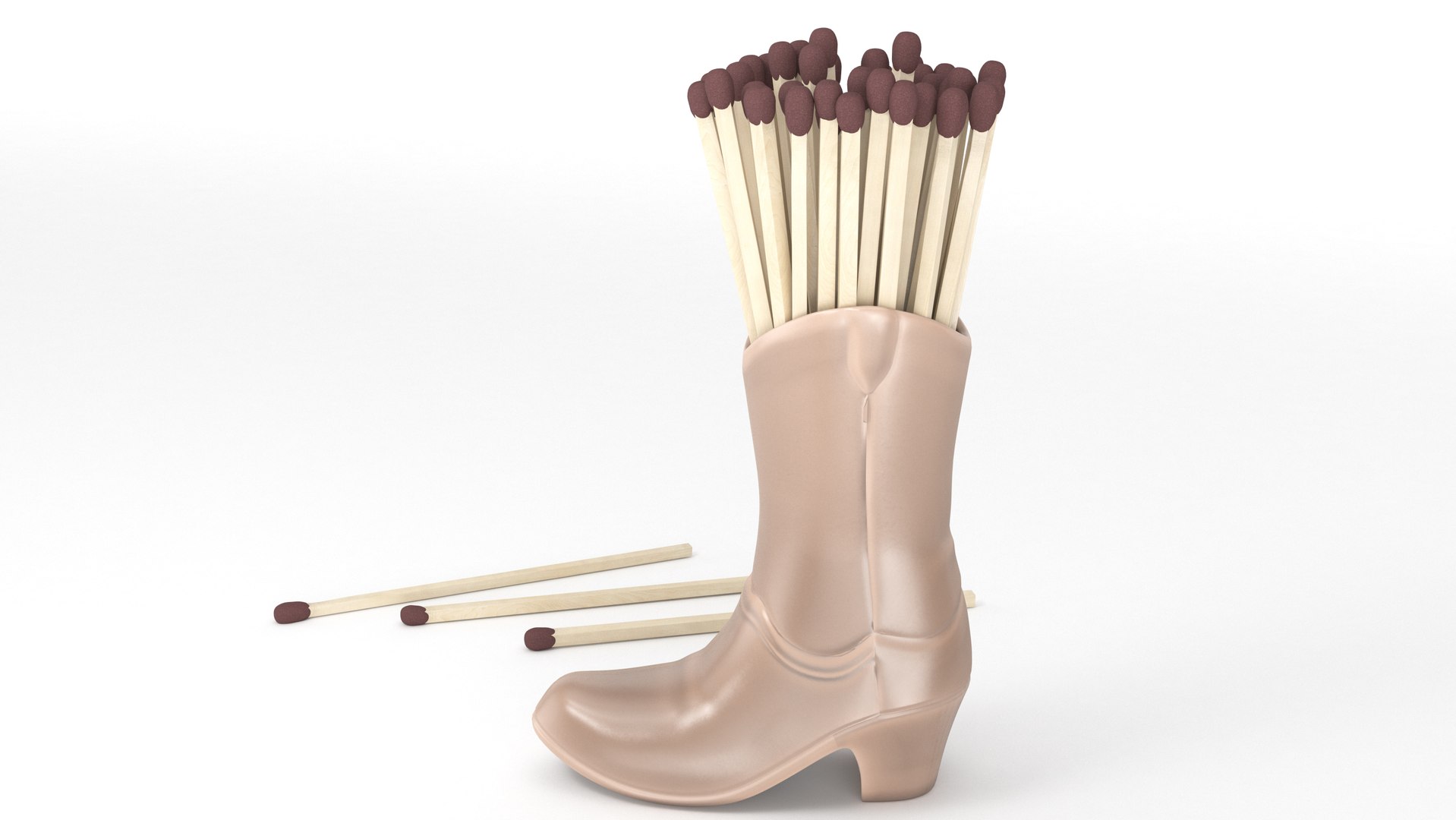 Ceramic Boot With Matches 3D - TurboSquid 2149947
