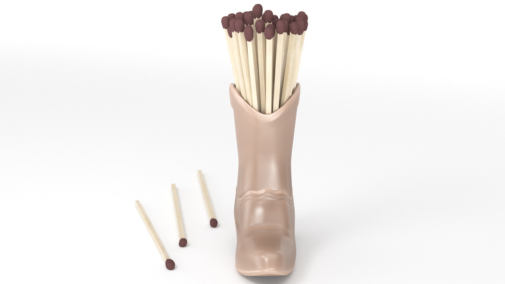 Ceramic Boot With Matches 3D - TurboSquid 2149947