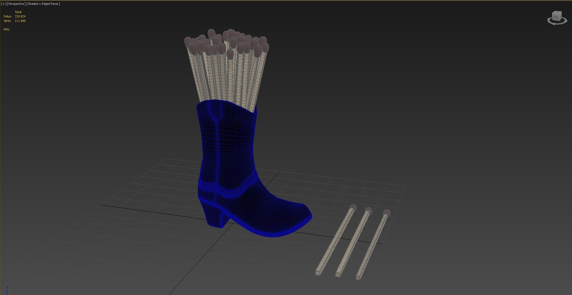 Ceramic Boot With Matches 3D - TurboSquid 2149947