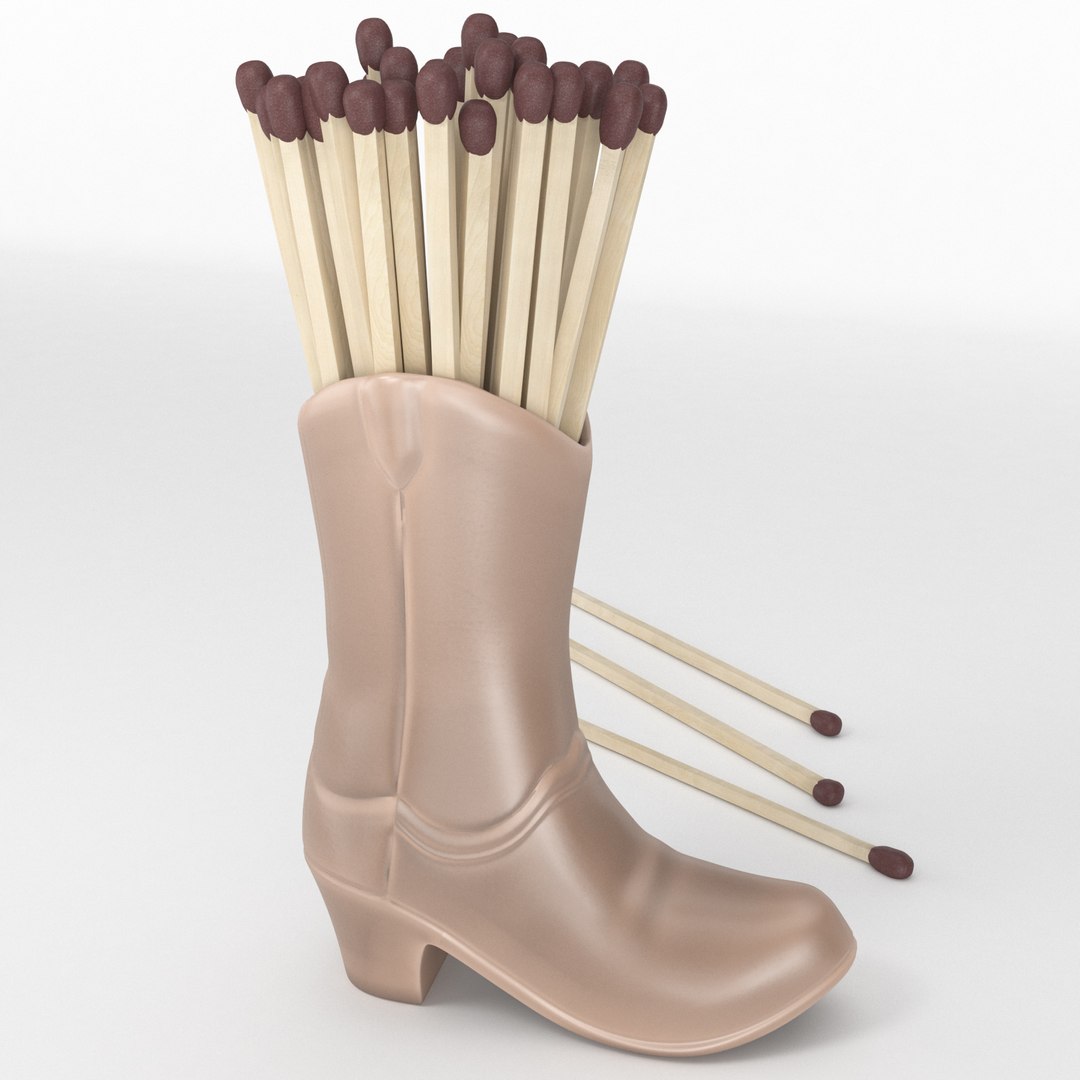 Ceramic boot with matches 3D - TurboSquid 2149947