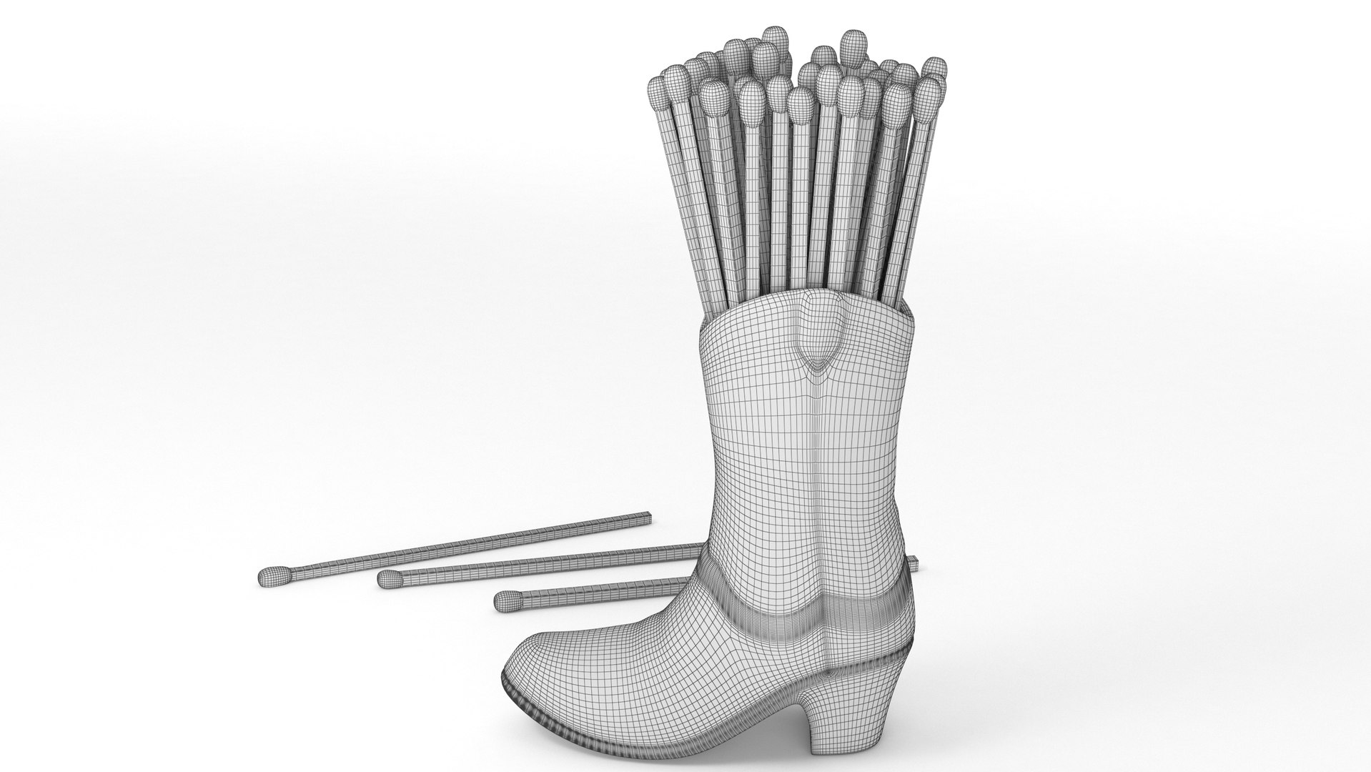 Ceramic Boot With Matches 3D - TurboSquid 2149947