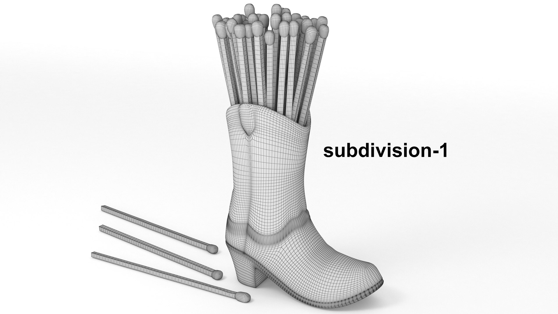 Ceramic Boot With Matches 3D - TurboSquid 2149947