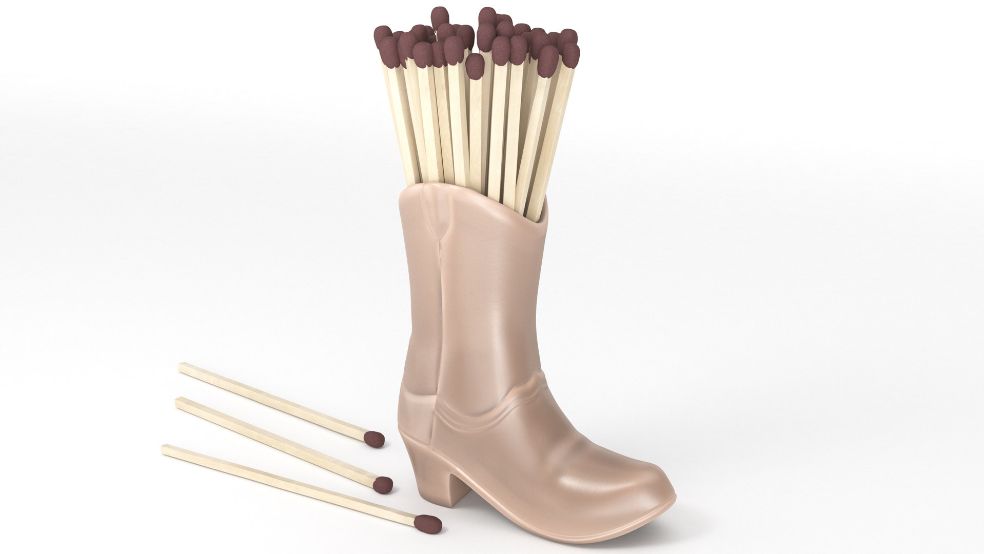 Ceramic Boot With Matches 3D - TurboSquid 2149947