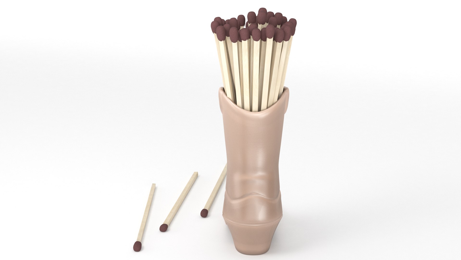 Ceramic Boot With Matches 3D - TurboSquid 2149947