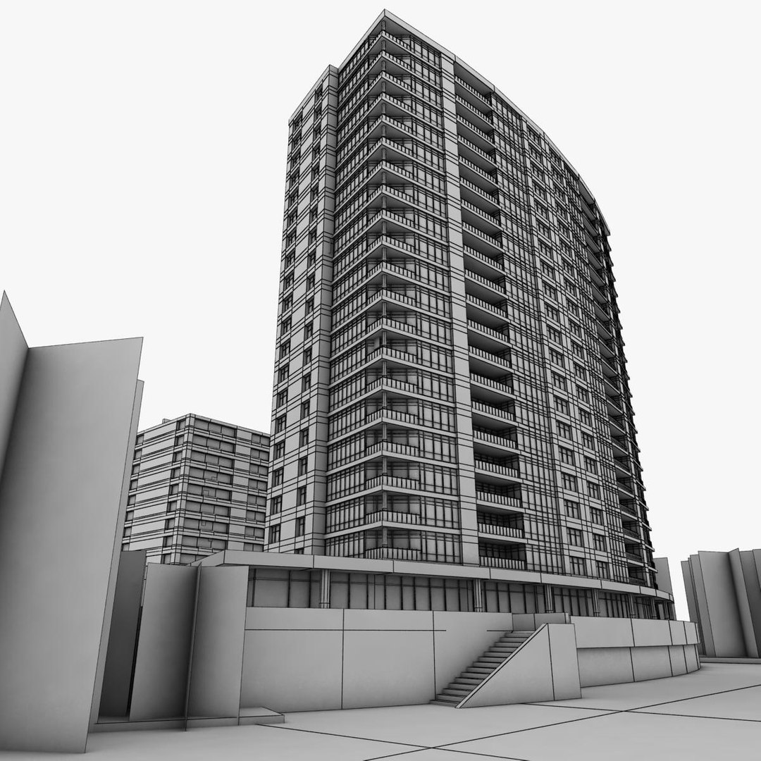 3ds Max Rise Building Scene