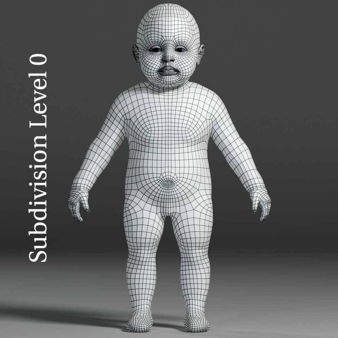 res baby uv unwrapped 3d obj