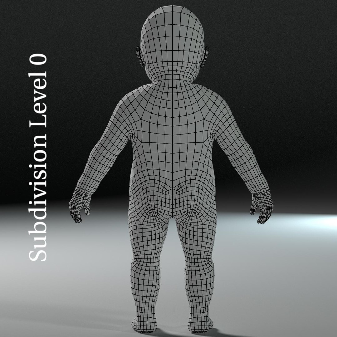res baby uv unwrapped 3d obj