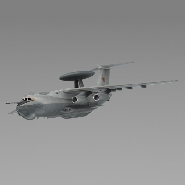 russian beriev a-50 aircraft 3d lwo
