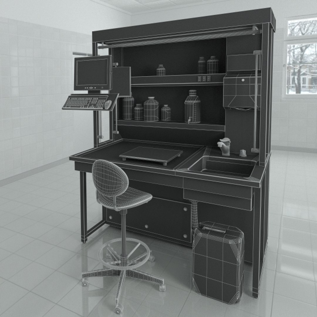 3d Model Table Laboratory Equipment