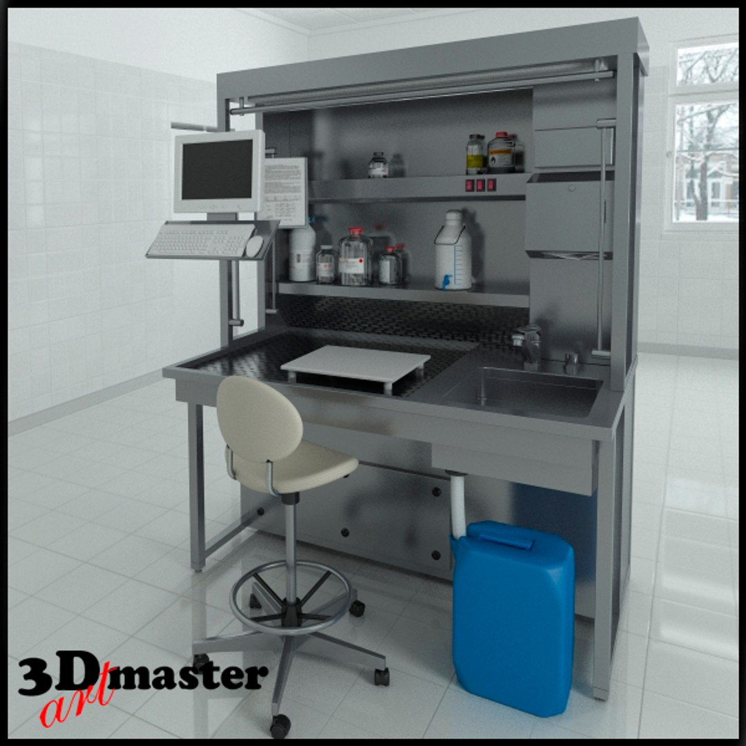 3d Model Table Laboratory Equipment