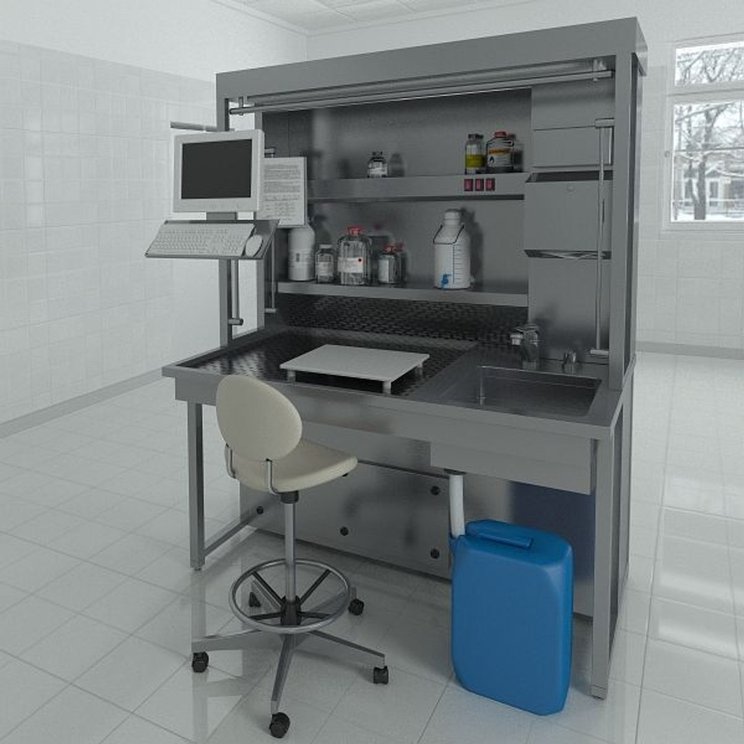 3d Model Table Laboratory Equipment
