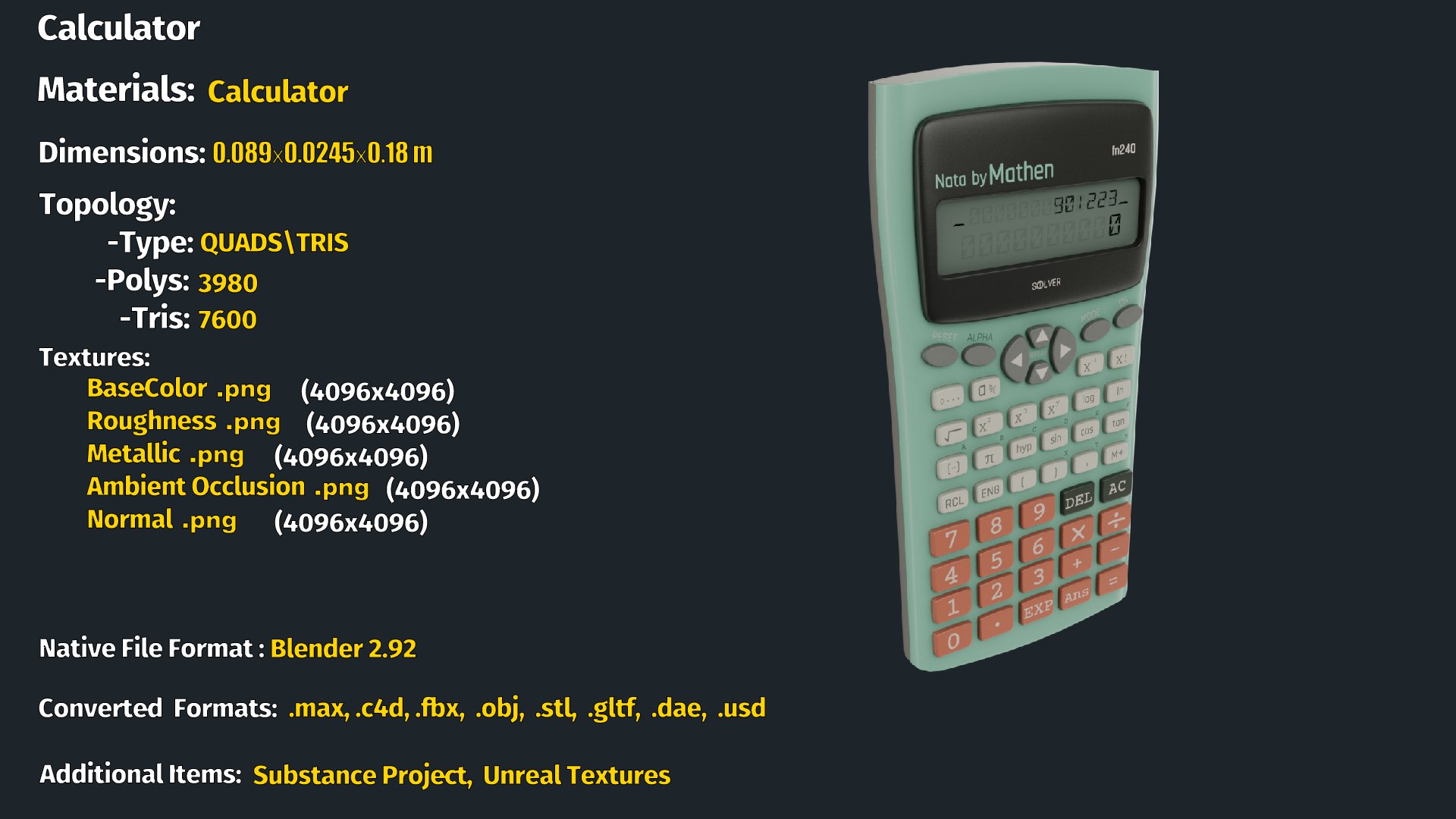 3D Model Calculator - TurboSquid 1729298