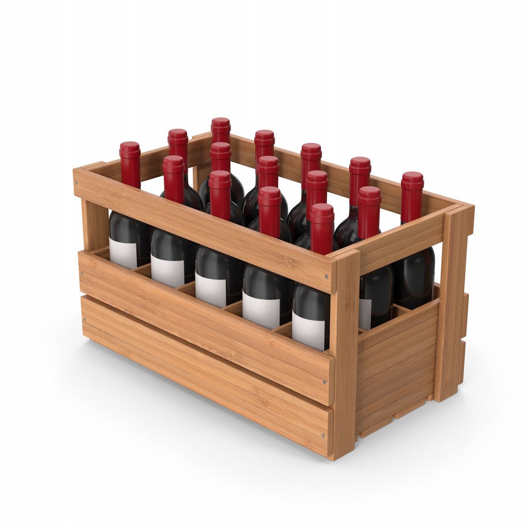 Wooden Wine Crate With Wine Bottles 3D Model - TurboSquid 2016786