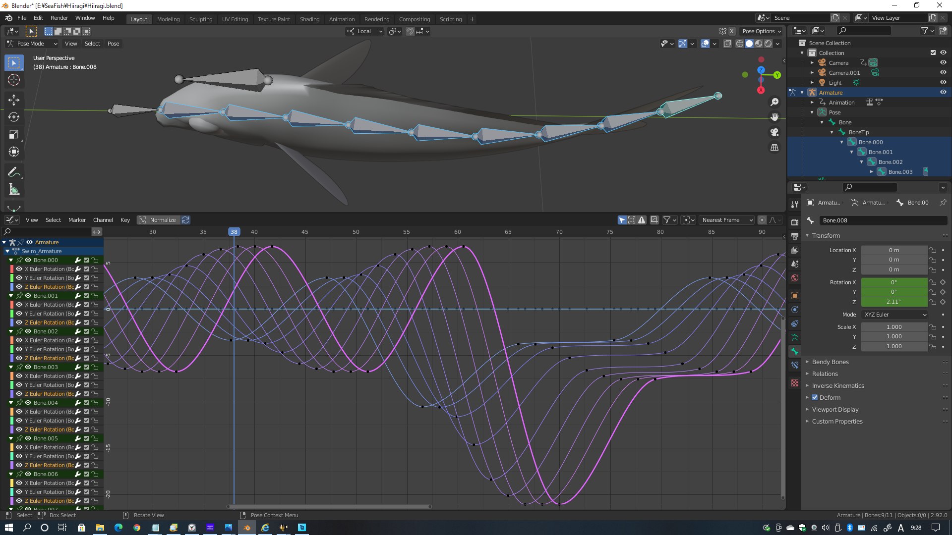 Nuchequula Nuchalis Swimming 3d Model