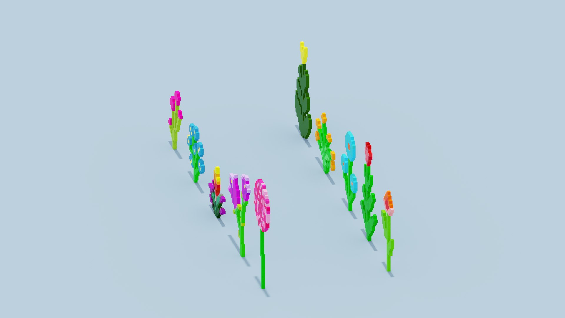 3D Minecraft Flowers - TurboSquid 2079847