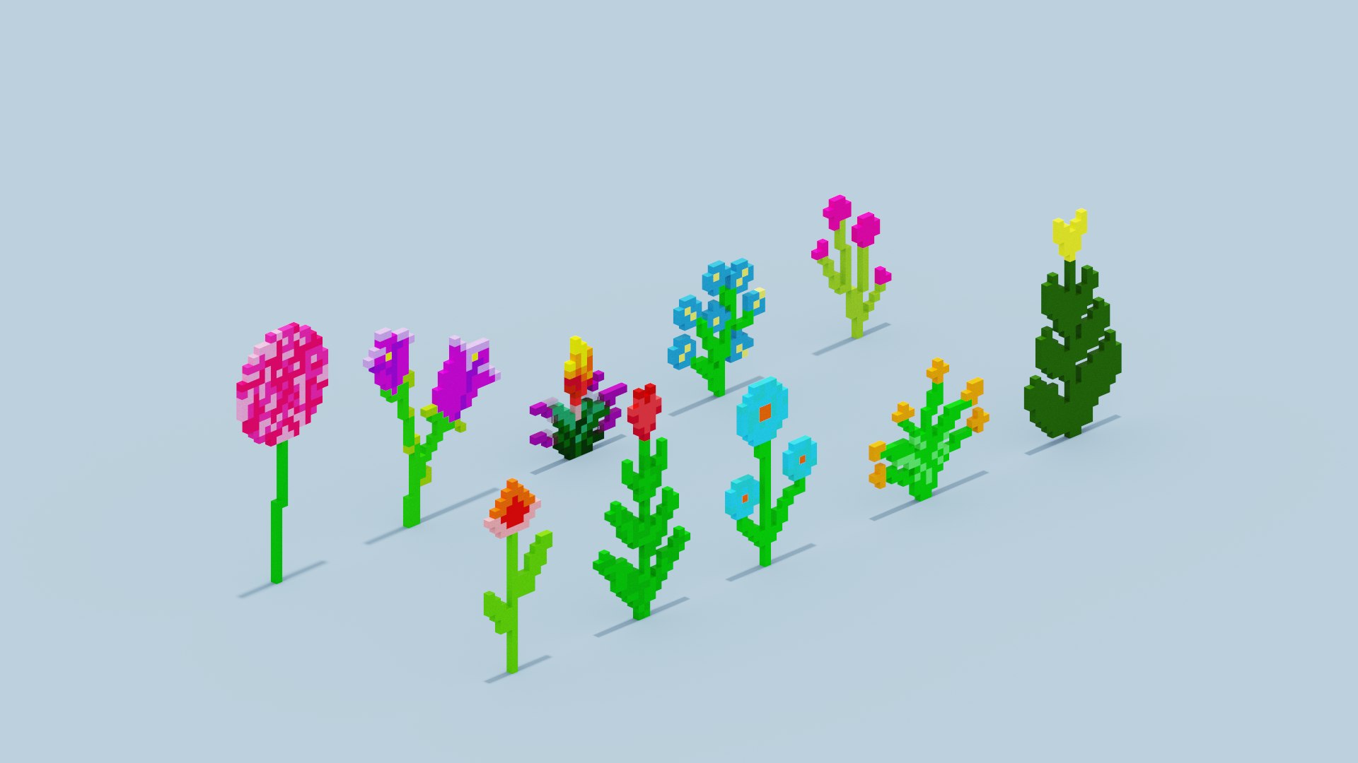3D Minecraft Flowers - TurboSquid 2079847