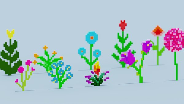 modelo 3d Minecraft Flowers - TurboSquid 2079847