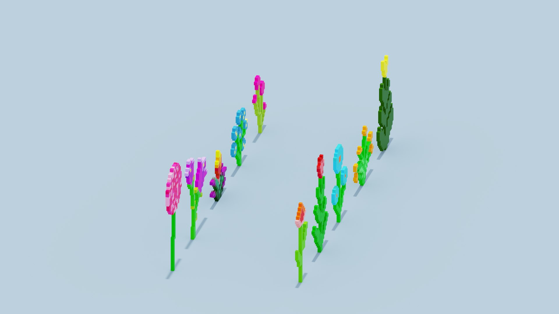 3D Minecraft Flowers - TurboSquid 2079847